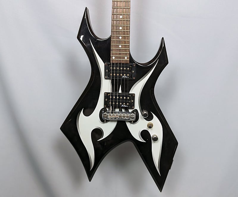 B.C. Rich Warlock Bronze Series - Black with Tribal White | Reverb