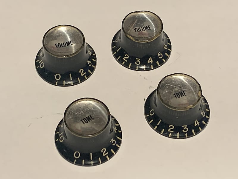 Gibson Reflector Knobs SET Volume/Tone 60s Black | Reverb
