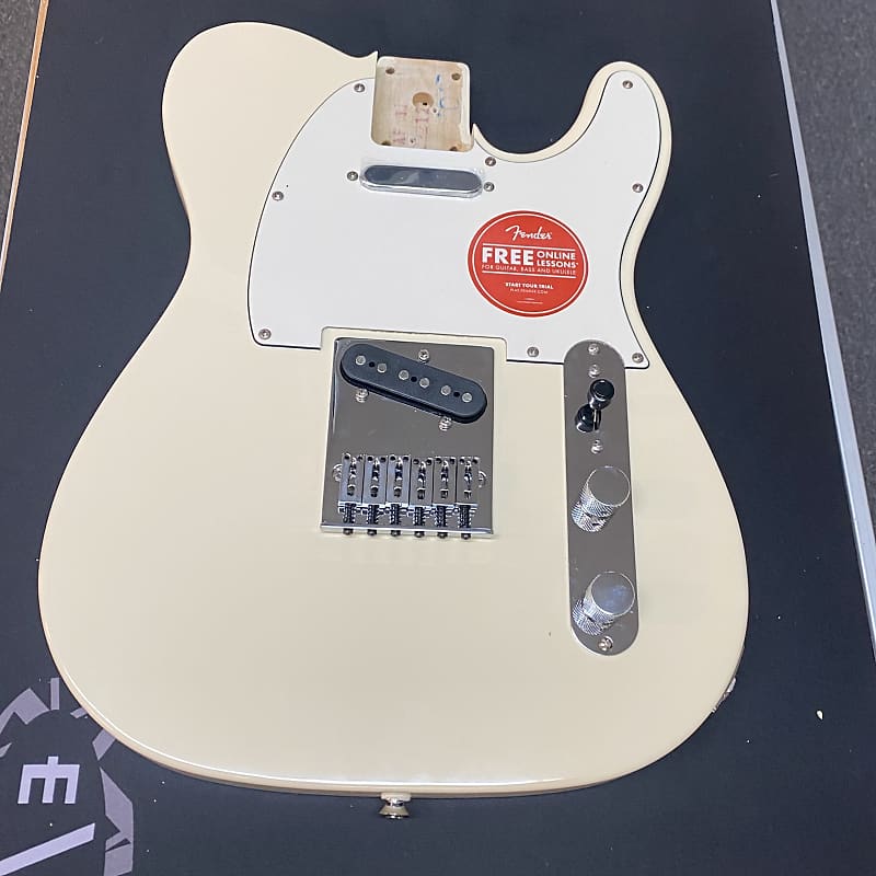 Squier Olympic White Thin, Lightweight Loaded Telecaster Body | Reverb