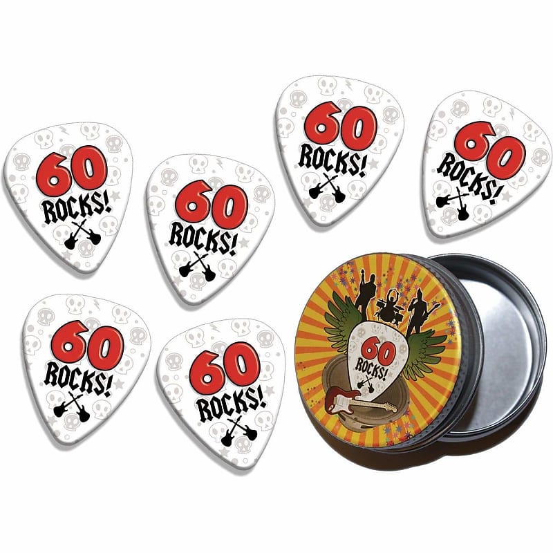 60 Rocks 60th Birthday Guitar Picks with FREE Tin | Reverb
