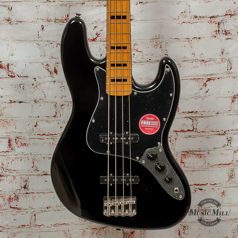 Used Squier Classic Vibe 70 s Jazz Bass Maple Neck Black | Reverb