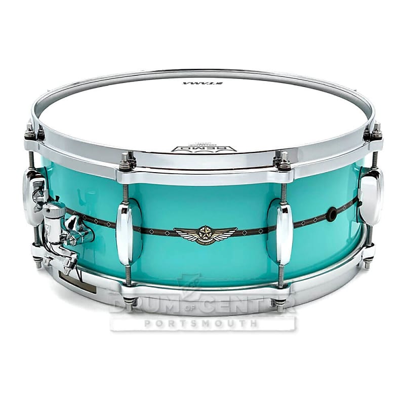 Tama Star Bubinga Snare Drum 14x5.5 Grand Aqua Blue w/Outside | Reverb