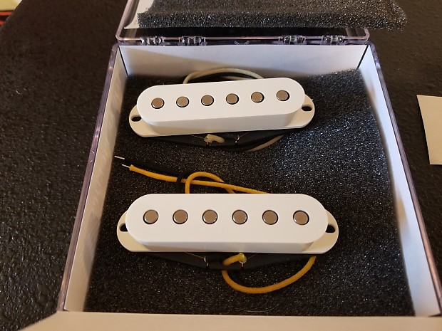 Lollar Vintage Tweed neck and middle strat pickups 2016 white | Reverb