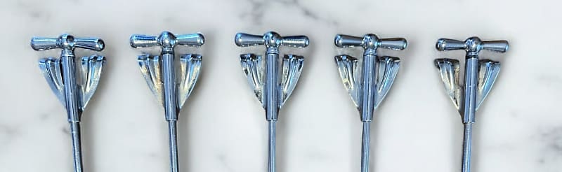 10ct ‘60’s 7” Ludwig Bow Tie T Rods Tension Rods Claws Chrome | Reverb