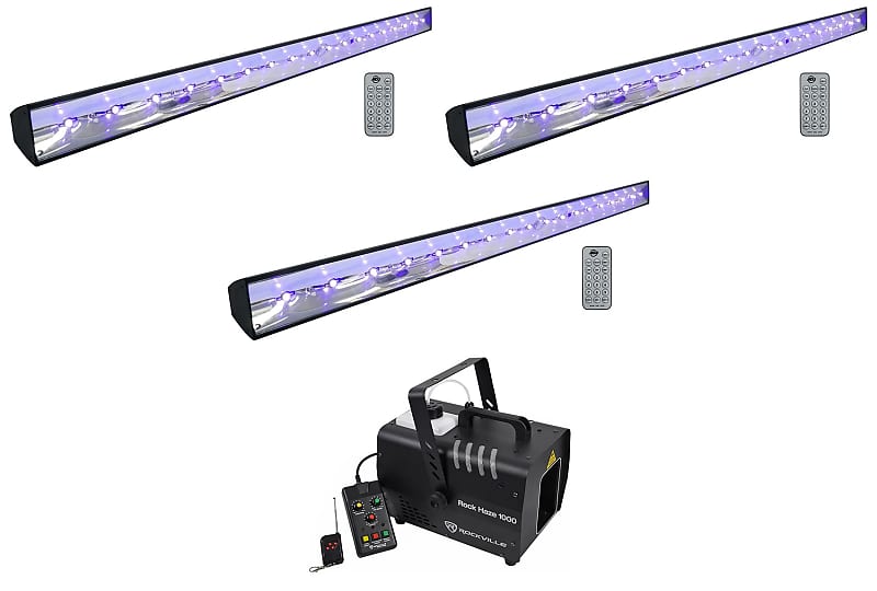 (3) American DJ ECO BAR UV DMX Ultraviolet LED Bar Black | Reverb