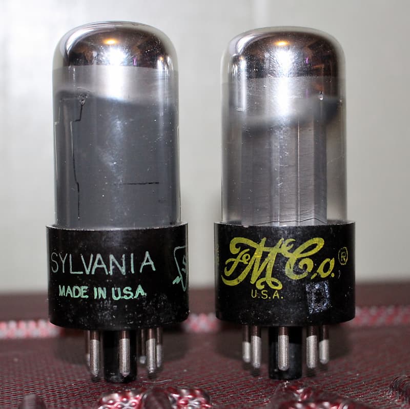 SYLVANIA 6V6GT VT107 PERFECT MATCH PAIR BLACK PLATE CHROME | Reverb