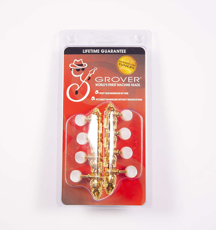 Genuine Grover Mandolin Pro Vintage F-Style Gold 4+4 set | Reverb