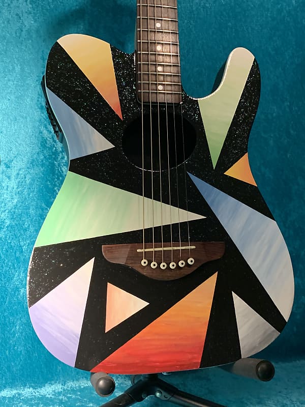 Beautiful Fender Telecoustic Acoustic guitar telecaster shape | Reverb