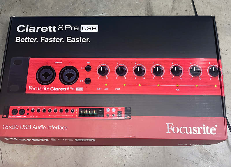 Focusrite Clarett 8 pre USB-C audio interface great shape box | Reverb