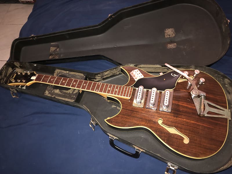 Greco Vintage 921 walnut semi hollow project guitar | Reverb