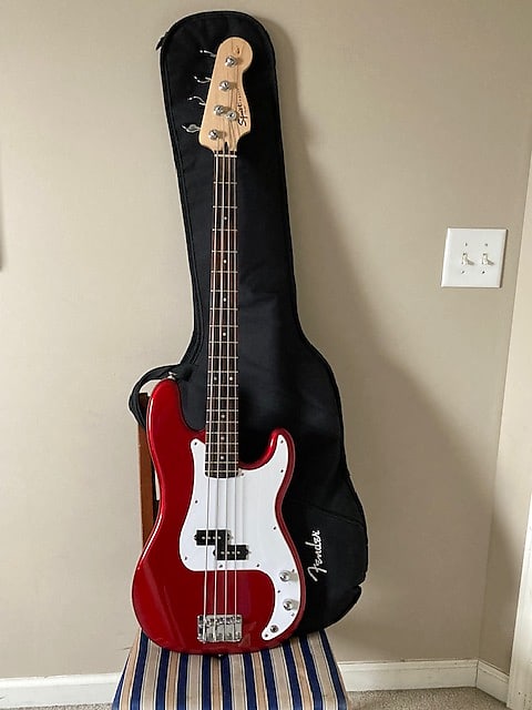 Squire Squire P-Bass - Metallic Red - Perfect Learning / Gig | Reverb