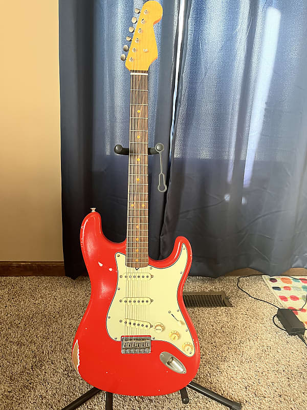 Partscaster MJT Fiesta Red Hardtail Stratocaster 2020 Fiesta | Reverb