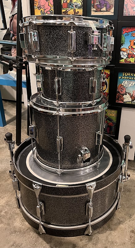 Carbon fiber drum set 10, 13 20 and 13” snare Black grey | Reverb