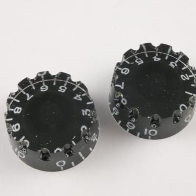 2 Black Knurled Speed Dial Knobs for USA Gibson Les Paul, SG | Reverb