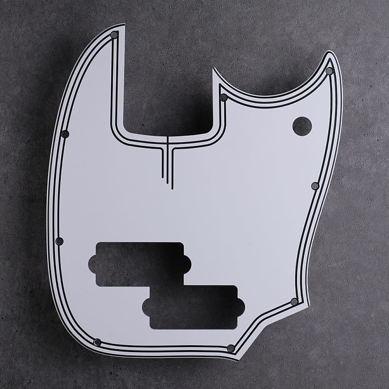 Streamline - Mustang PJ Bass Pickguard - White/Black/Black | Reverb