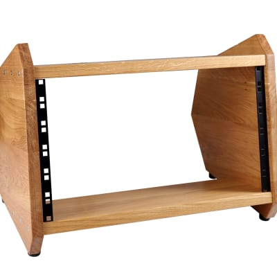 Chunky desktop rack solid Oak wood trapeze 19" 2U size. | Reverb