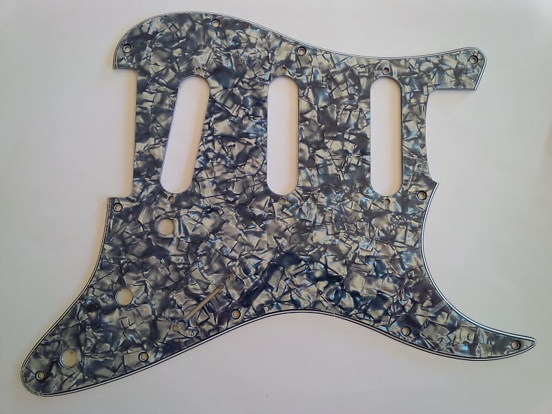 SSS Strat Pickguard Pearl Grey for Stratocaster, 11 holes, 4 | Reverb
