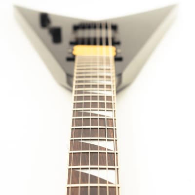 Jackson King V Black w/ Pearloid Sharkfin Inlays, String | Reverb