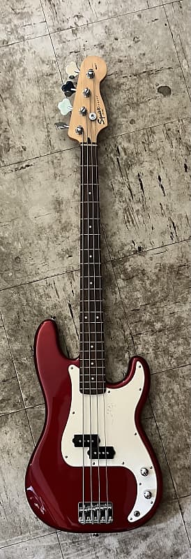 Squier P Bass Fender Red | Reverb