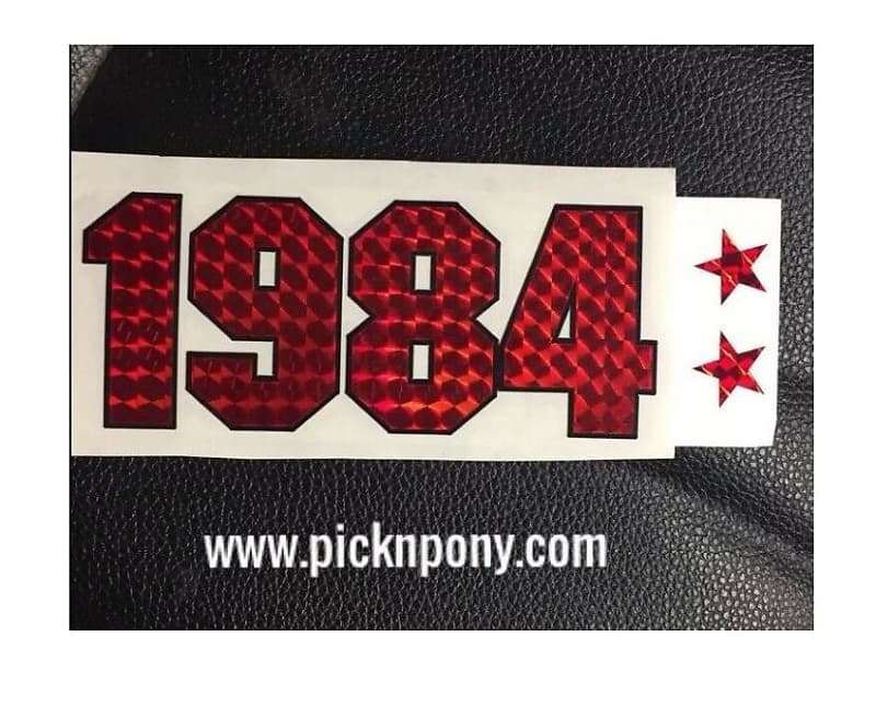 1984 Red Holographic Prism Decal Sticker With Stars For | Reverb