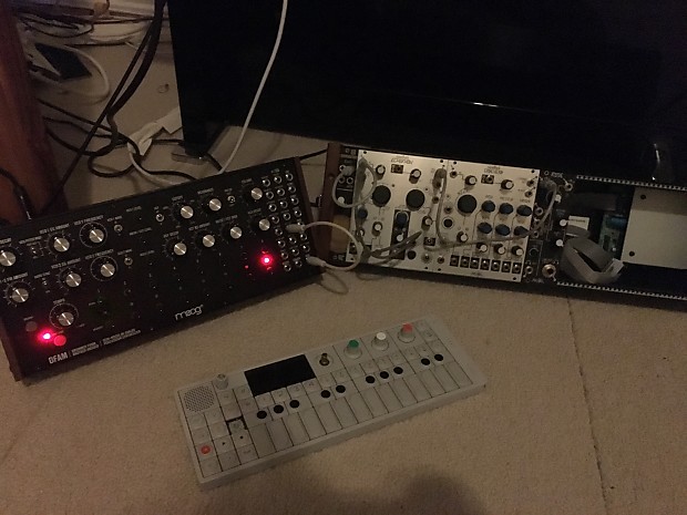 Moog DFAM + Teenage Engineering OP1 + Modular rack | Reverb