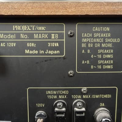 Project One Mark III B Stereo Receiver 70s Japan | Reverb