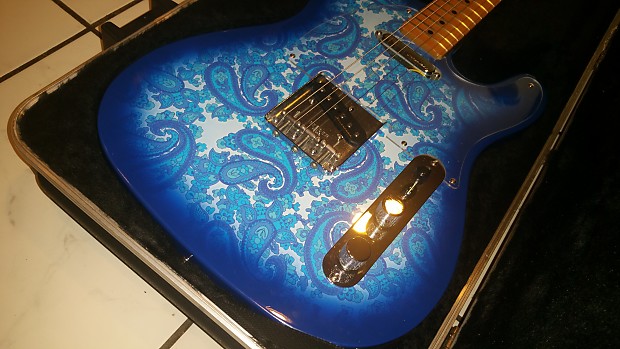 UNIQUE Super Light Custom Made Fender Blue Paisley Telecaster | Reverb
