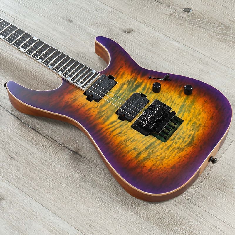 ESP USA M-II NTB FR Floyd Rose Guitar, Flamed Maple Top, | Reverb