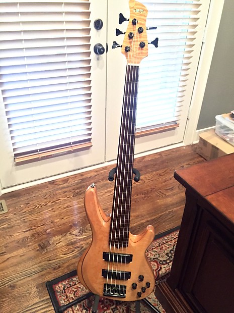 Yamaha TRB 1005 Fretless 5 String Bass, Natural Quilted Maple | Reverb