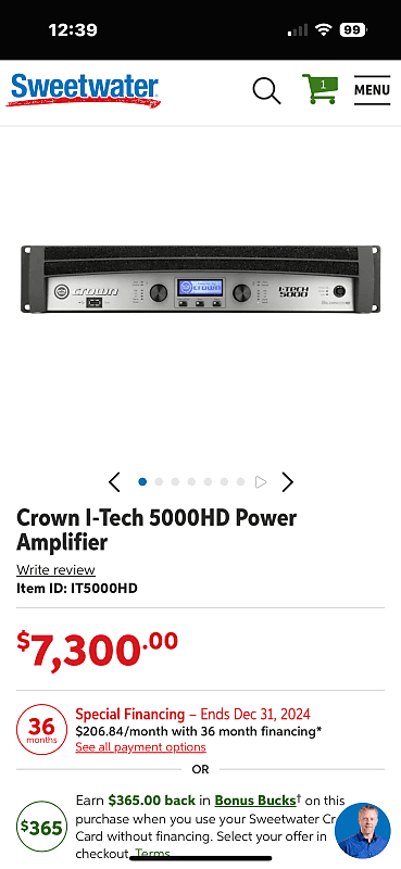 Crown I-Tech Series I-T5000HD Omnidrive HD 2-Channel Power | Reverb