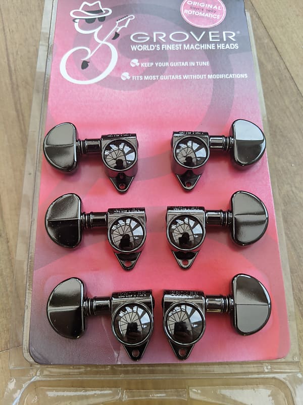 Grover Rotomatic Tuning heads 3x3 - Black Chrome | Reverb