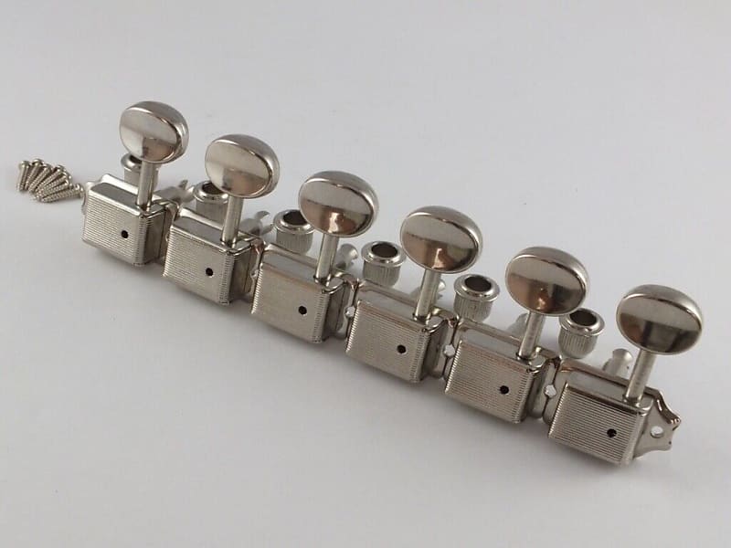 Left Handed Nickel Vintage Machine Heads Oval Buttons 8mm (or | Reverb