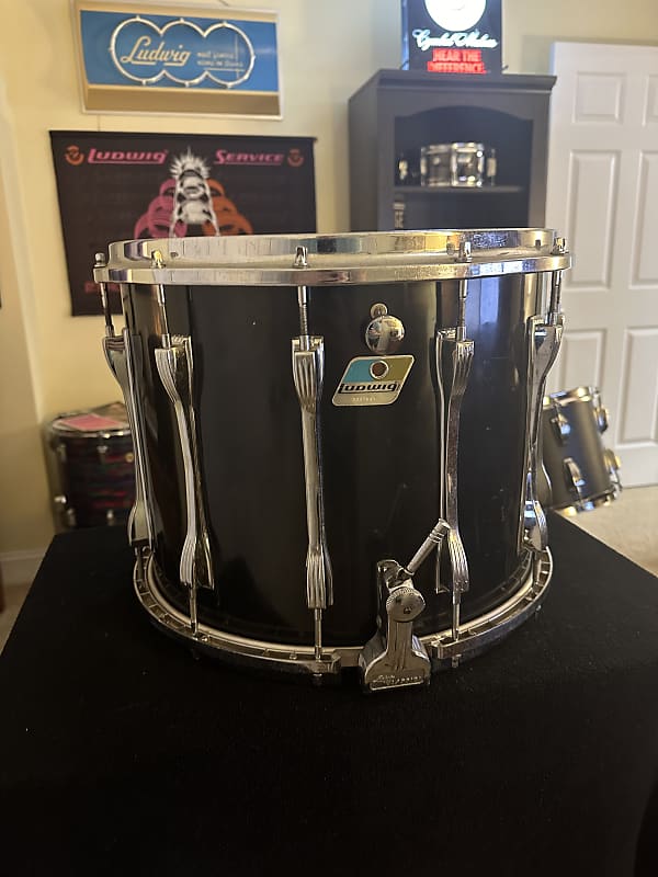 Ludwig 12x15 Blue Olive Badge Challenger Marching Snare Drum | Reverb
