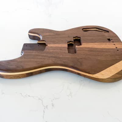 Custom 5 String Fender P-Bass Walnut and Mable BODY ONLY 2021 | Reverb