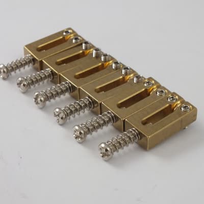 Brass Stratocaster Bridge Saddle Set 52.5mm String spacing | Reverb UK