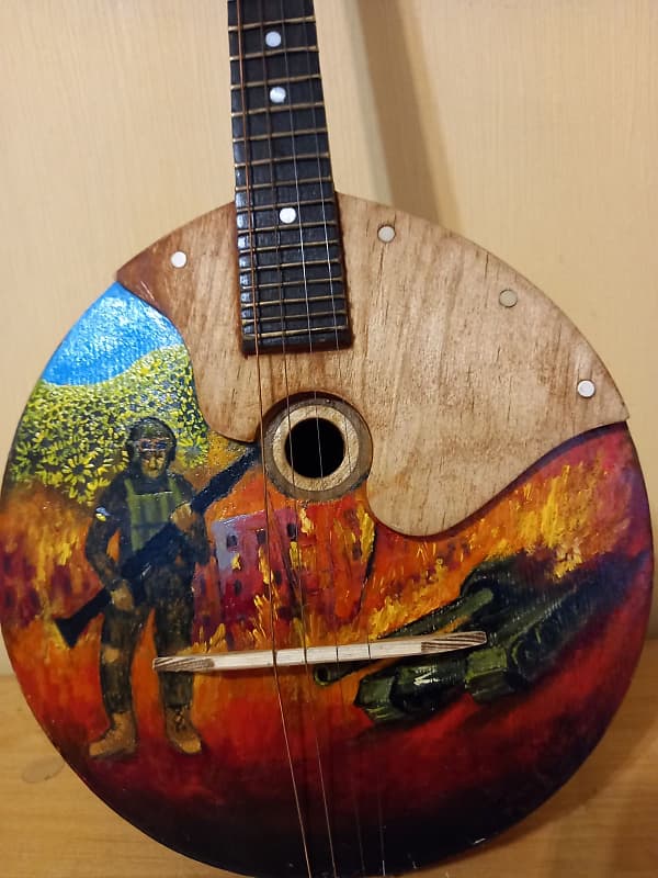 Domra Prima Hand Painted Was USSR Soviet Folk Instrument | Reverb