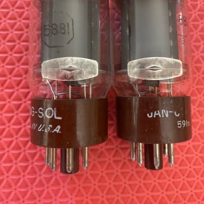 Matched Pair Tung-Sol Milspec 5881 Vacuum Tubes Valves | Reverb