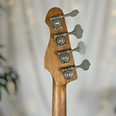 Offbeat Guitars Pamela 34" Scale Bass in Wild Violet with EMG | Reverb