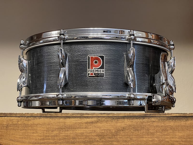 1960's Premier 2001 Grey Shimmer 5.5x14 Birch Snare Drum | Reverb