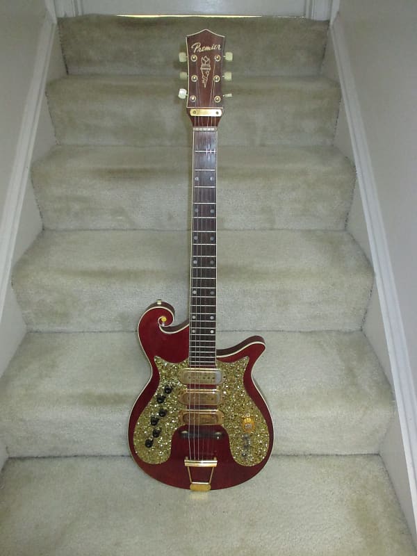 Premier Glitter/ Scroll / 3 Gold Pickups 1950s - Dark | Reverb