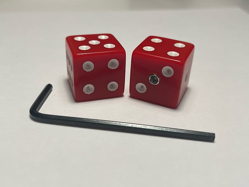 NEW Dice Control Knob Pair (2) RED - Guitar Bass Volume Tone | Reverb