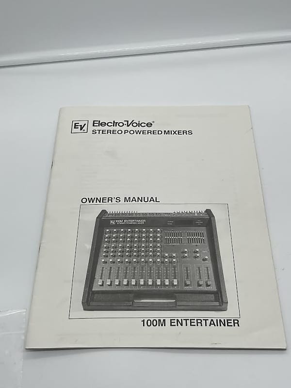 Electro-Voice Stereo Powered Mixers 100M Entertainer Owner's | Reverb