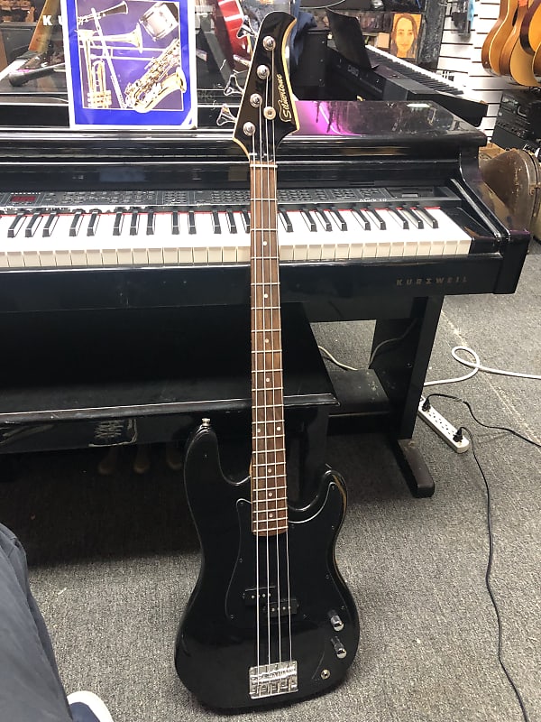 Silvertone Bass Guitar - Black | Reverb