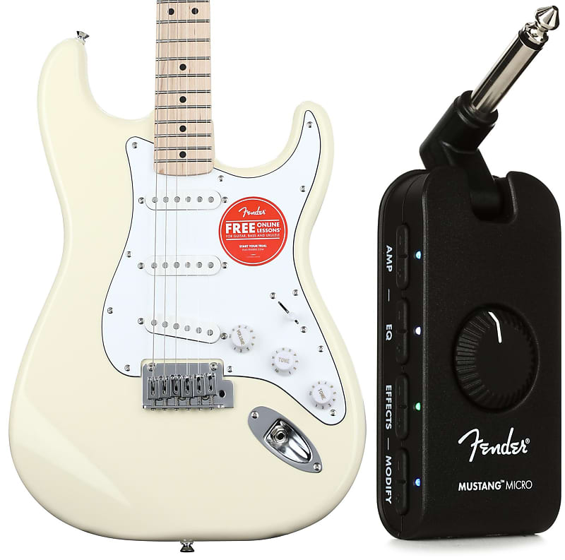 Squier Affinity Series Stratocaster Electric Guitar - Olympic | Reverb