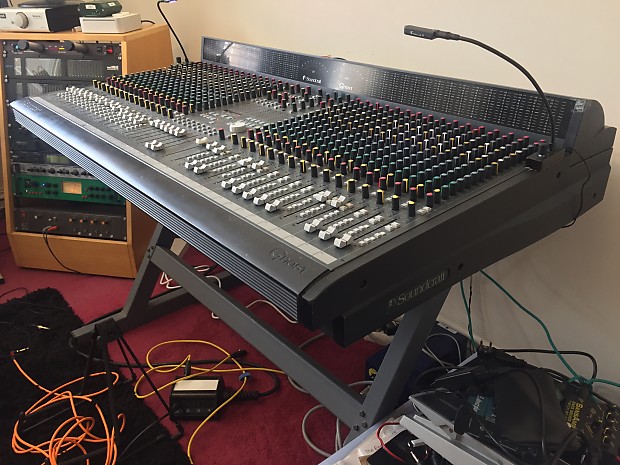 Soundcraft Ghost 32 channel mixing console. Top of the | Reverb