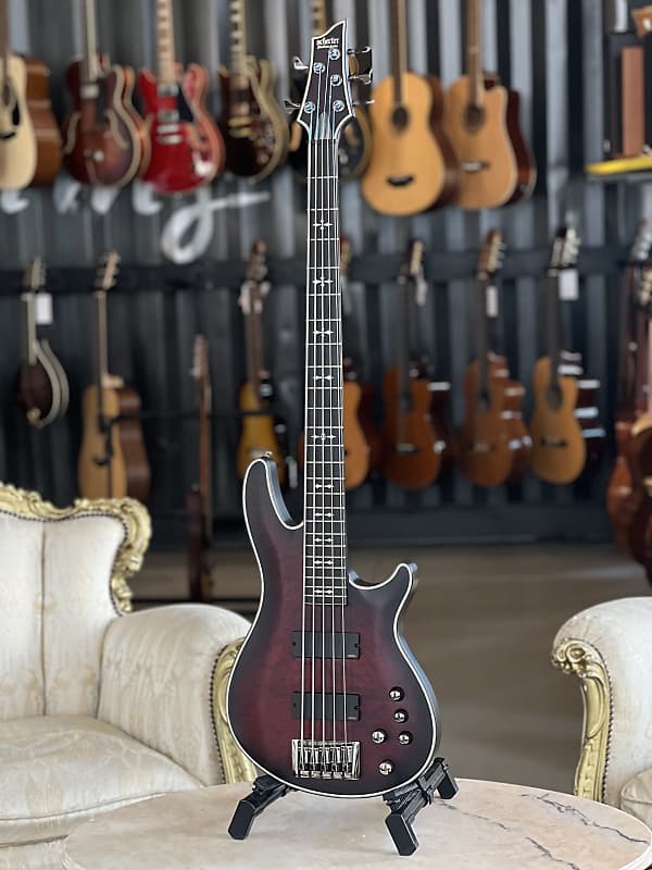 Schecter Hellraiser Extreme 5 Crimson Red Burst Satin | Reverb
