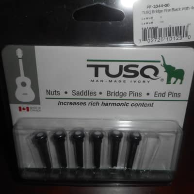 Graph Tech TUSQ Bridge Pins 4mm Black / Paua Dot (6 Pcs) | Reverb