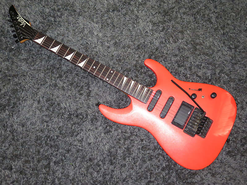 Vester superstrat in Metallic Neon Red - 1991 | Reverb UK