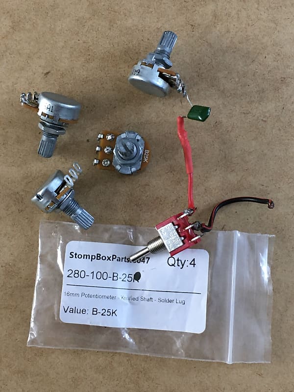 Luthiers Lot Mini B25K 4 Micro Pots + Toggle Switch Guitar | Reverb