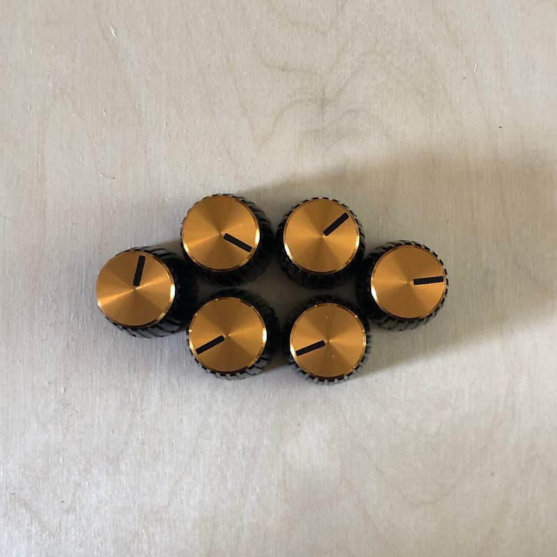 Set of 6x GOLD Marshall Reproduction amplifier control knobs | Reverb